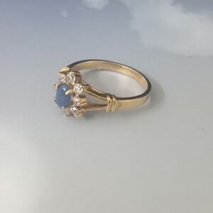 Merlite | Jewelry | Merlite Rare Blue Chalcedony White Zircon Ring ...